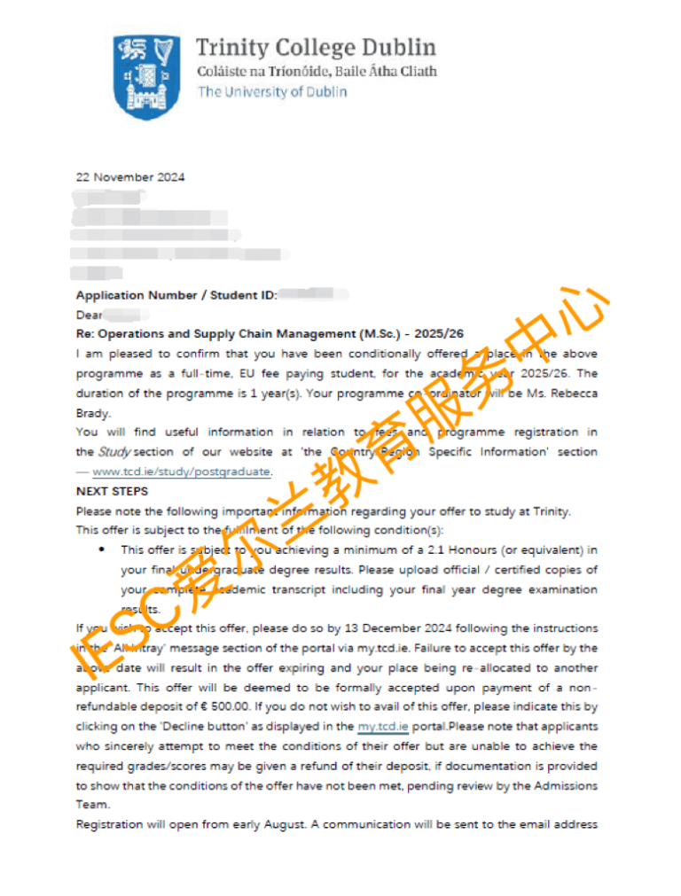 OFFER 2025 - 爱尔兰教育服务中心 IESC