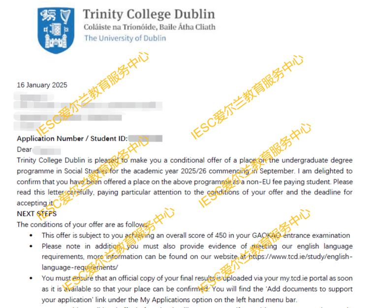 OFFER 2025 - 爱尔兰教育服务中心 IESC